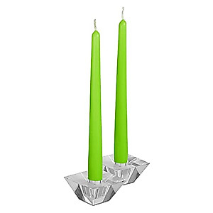12 Pack Tall Taper Candles - 12 Inch Lime Dripless, Unscented Dinner Candle - Paraffin Wax with Cotton Wicks - 10 Hour Burn Time