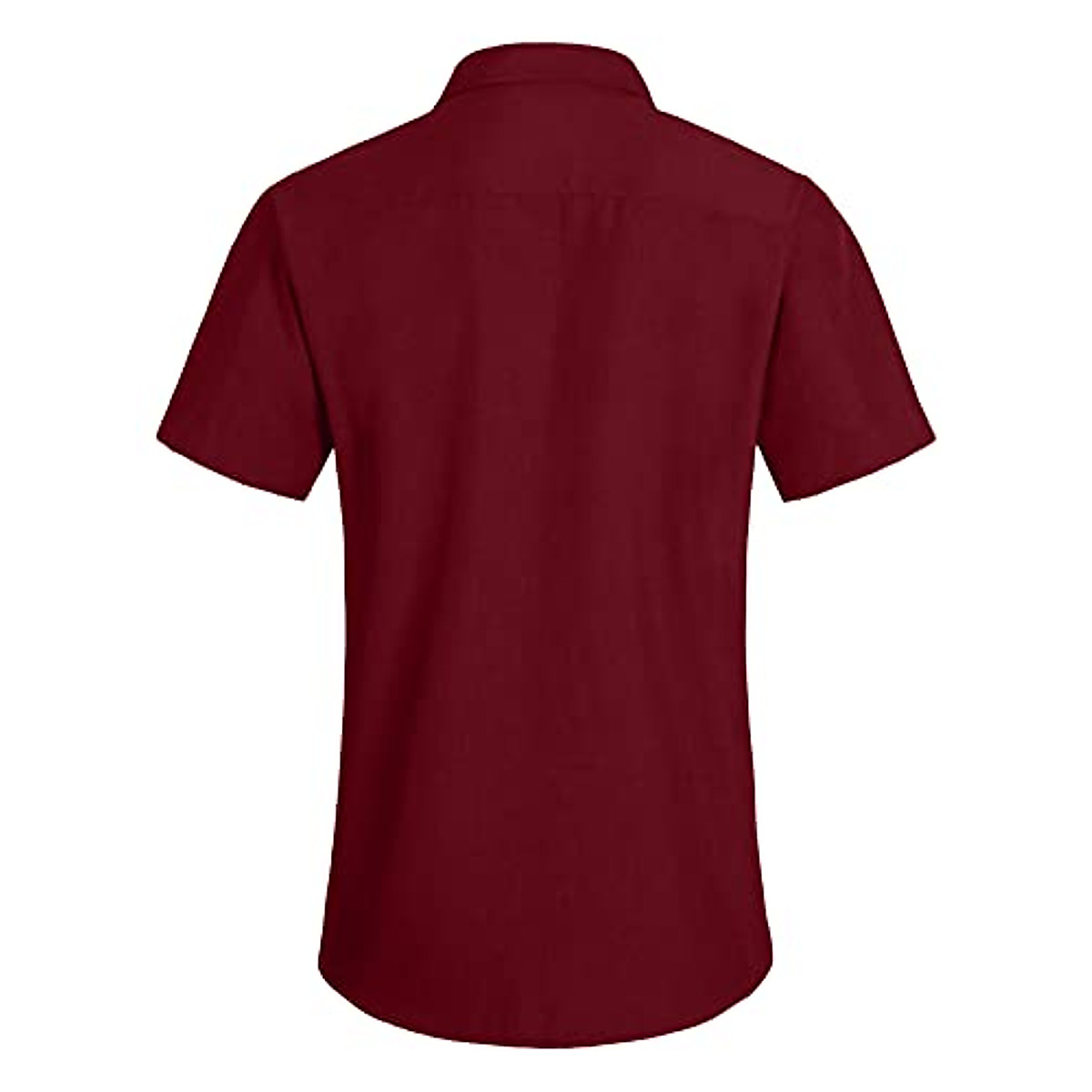 YTD Men's Casual Button Down Shirt Chambray Plain Short Sleeve Dress Shirt