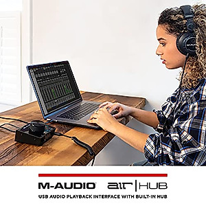 M-Audio AIR|HUB - USB Audio Interface with 3 Port Hub and Recording Software from MPC Beats Included