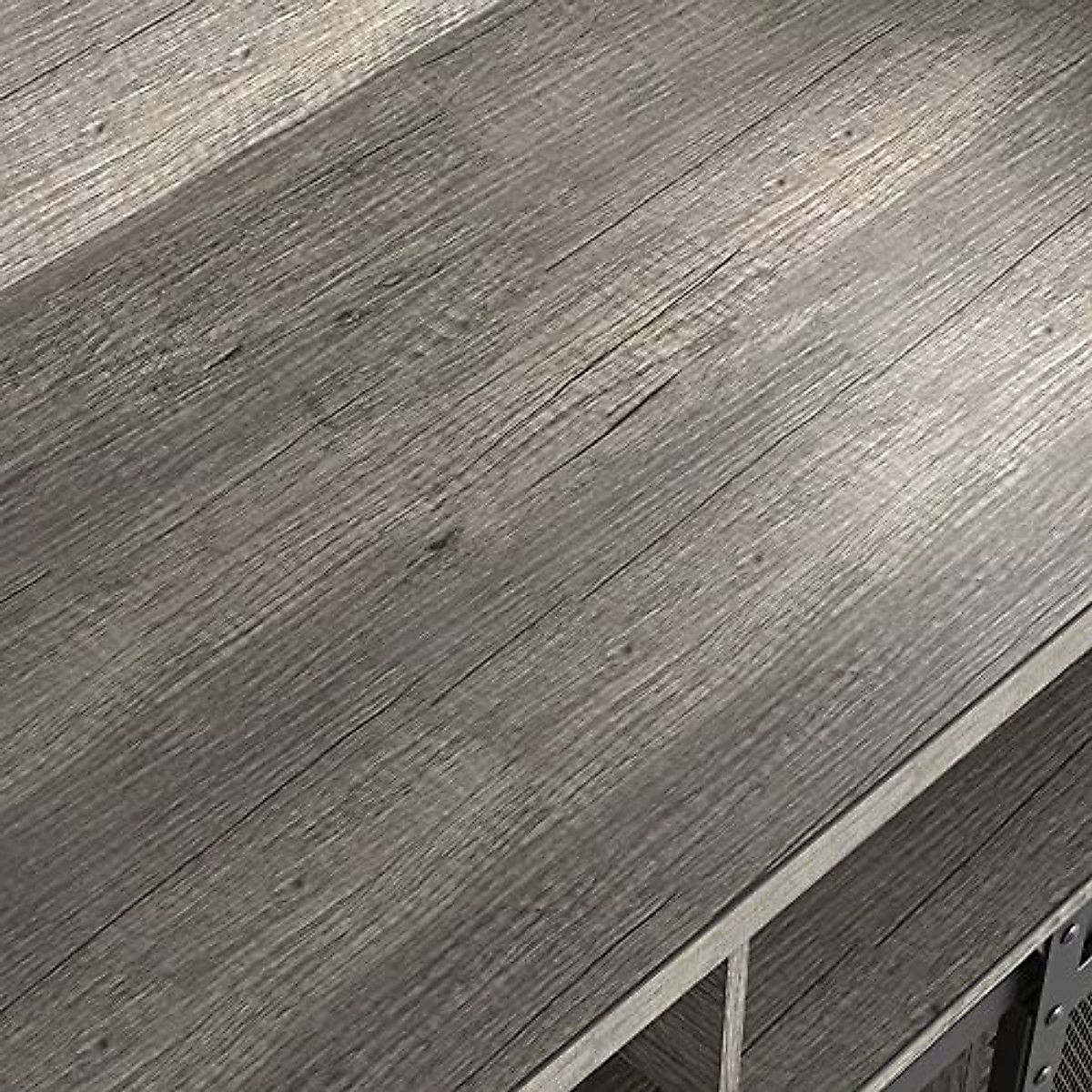 QNICE LED Lights Bar Table with Shelves/Modern Kitchen Counter Height Dining Table/Lounge or Dining Room Storage Pub Table/Dark Rustic Oak/Easy Assembly