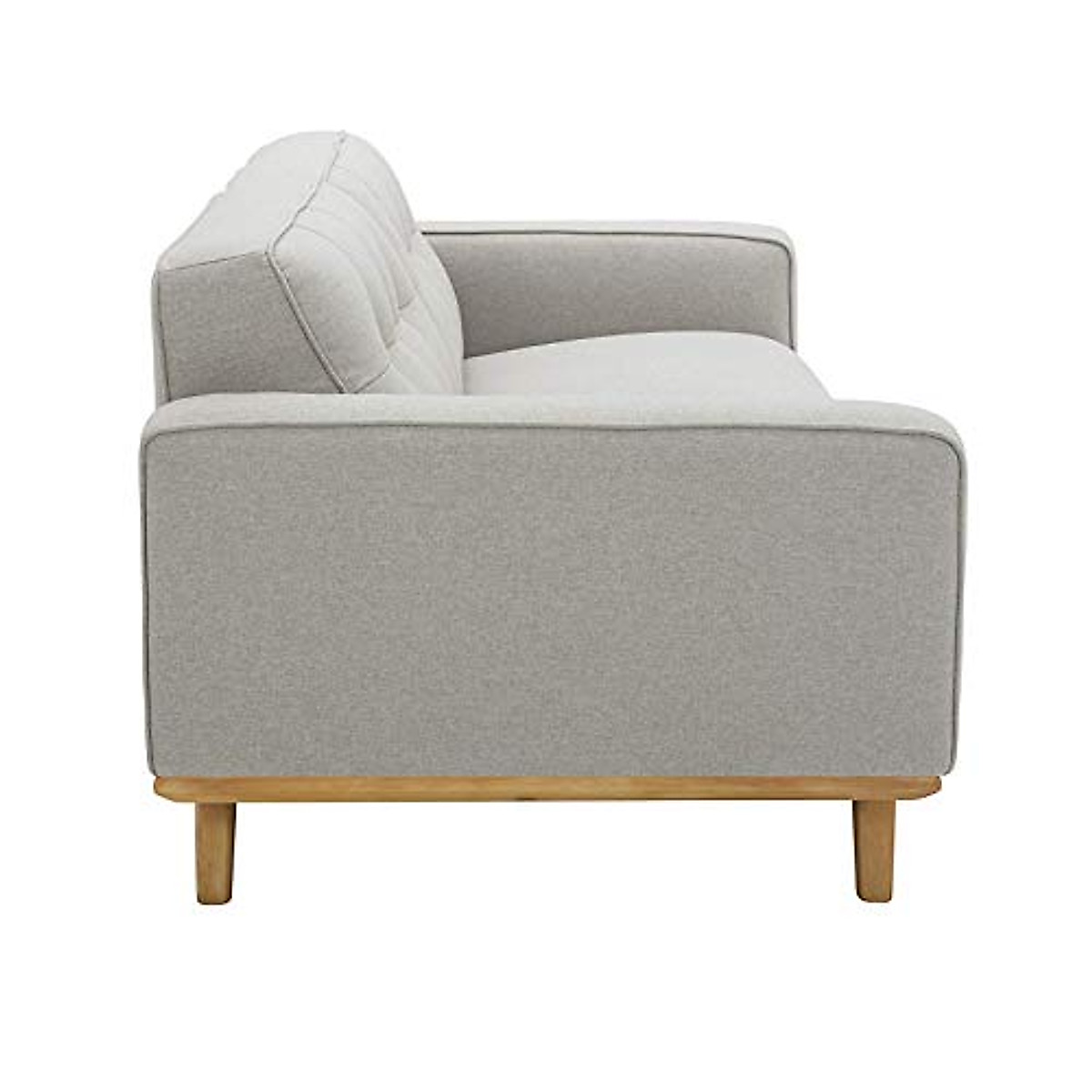 Amazon Brand – Rivet Bigelow Modern Sofa Couch with Wood Base, 89.4"W, Light Grey / Blonde