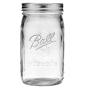 Ball Wide Mouth Quart 32-Ounces Glass Mason Jar with Lid and Band
