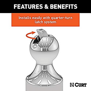 CURT 60629 30K Factory Style 2-5/16-Inch Gooseneck Ball, Fits Select Chevrolet Ford, GMC, Nissan Titan XD, Ram, Puck System Required, Chrome