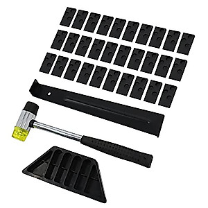 skyehomo Laminate Wood Flooring Installation Kit with 30pcs Spacers,Solid Rubber Tapping Block,Heavy Duty Pull Bar,Double-Faced Mallet,(33pcs)