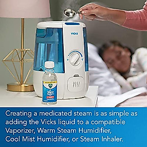 Vicks VapoSteam Medicated Liquid with Camphor, a Cough Suppressant, 8 Oz – VapoSteam Liquid Helps Relieve Coughing, for Use in Vicks Vaporizers and Humidifiers