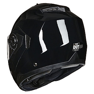 ILM Motorcycle Helmets for Adults Dual Visor Enlarged Air Vents Modular Full Face Cascos para Motos Men Women DOT Model DP998(Gloss Black, Medium)