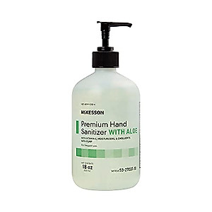 McKesson Gel Hand Sanitizer with Aloe, Cleanse and Moisturize Hands - Spring Water Scent, 18 oz Pump Bottle, 1 Count, 3 Packs, 3 Total