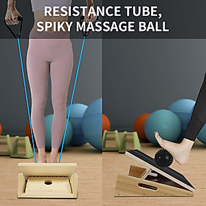 Glintoper Professional Wooden Slant Board, Adjustable Incline Board Calf Ankle Stretcher, 450 lbs Weight Capacity, Non-slip Stretching Board for Home Office, Extra Side Handle for Portability