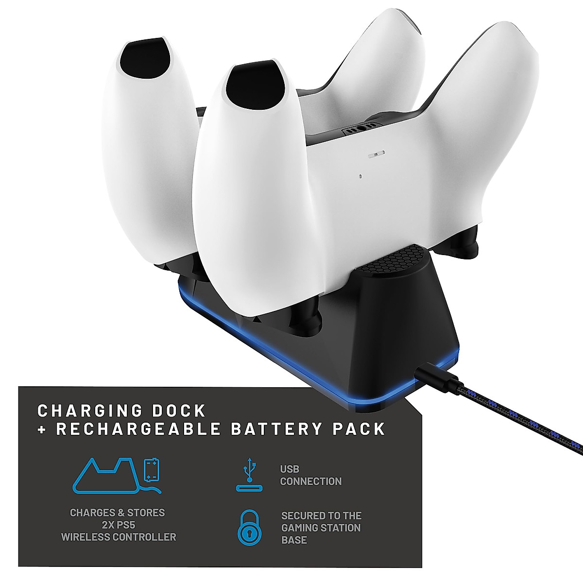 Stealth SP-C100 V Twin Charging Dock with Play & Charge Cable For PS5