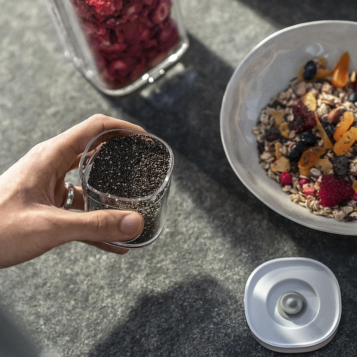 ZWILLING Fresh & Save CUBE Storage Organizer 3-pc Spice Set, Pantry Organizers and Storage, Plastic, BPA-Free Airtight Dry Food Storage Container for Storing Herbs, Dried Spices and more