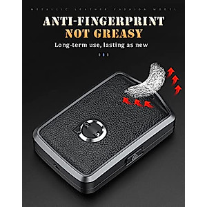 SANRILY Full Protection Key Fob Cover for Volvo XC90 XC60 S90 V90 2017 2018 Keyless Premium Metal and Leather Car Key Fob Shell Case with Keychain White