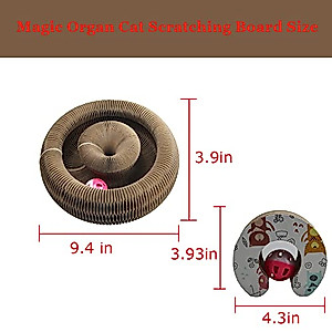 Magic Organ Cat Scratching Board with Toy Bell, Cat Scratcher for Grinding Claw, Cardboard Cat Scratcher Board Foldable