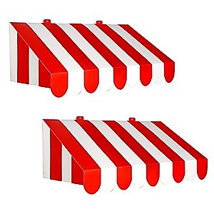 Beistle , 2 Piece 3-D Awning Wall Decorations, 24.75" x 8.75" (Red/White)