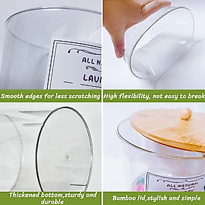 3 Pack Laundry Powder Container & Dryer Sheet Holder, Large Capacity Acrylic Laundry Room Organization Storage Containers with Lids, Labels & Scoops for Powder, Scent Booster, Pods, Beads, Bath Bombs