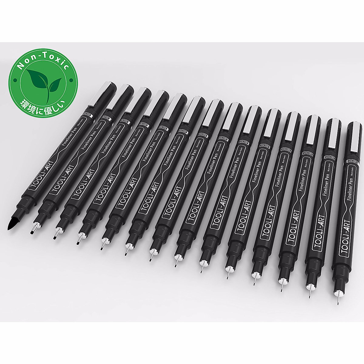 Micro-Line 14 Pens With Case, Fineliner, Multiliner, Archival Ink, Waterproof, Journaling, Illustration, Architecture, Technical Drawing, Outlining, Scrapbooking, Manga, Writing, Rock Painting Black