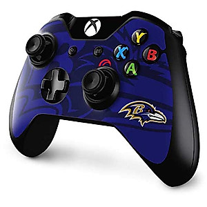 Skinit Decal Gaming Skin compatible with Xbox One Controller - Officially Licensed NFL Baltimore Ravens Double Vision Design