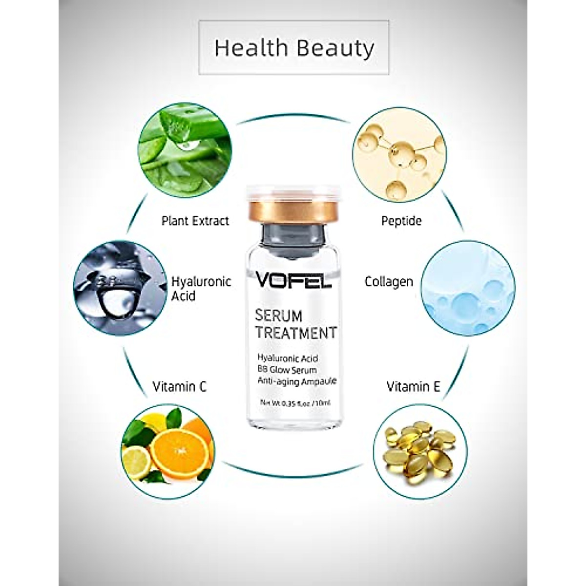VOFEL Hyaluronic Acid Serum for Microneedling Serum Ampoules for Face BB Glow Starter Kit 0.35 oz 4 Vials