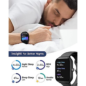 TOOBUR Smart Watch for Men Women Alexa Built-in, 1.95" Fitness Tracker with Answer/Make Calls, IP68 Waterproof/Heart Rate/Blood Oxygen/Sleep Tracker/100 Sports, Fitness Watch Compatible Android iOS