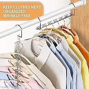 XFKITCHEN Metal Magic Hangers Space Saving Clothes Hangers Closet Space Saver Clothing Hanger Oragnizer for Wardrobe Space,Wrinkle-Free Clothes（Pack of 4）