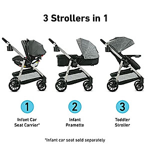 Graco Modes Pramette Stroller, Baby Stroller & 4Ever DLX 4 in 1 Car Seat, Infant to Toddler Car Seat, with 10 Years of Use, Fairmont, 20x21.5x24 Inch (Pack of 1)