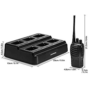 6pcs BAOFENG BF-888S Walkie Talkie for Adults, Long Range Two Way Radio, 1500mAh 16 CH, 6 Radios 6 Earpieces 1 Six-way Charger 1 Cable