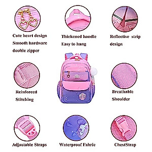 LYOUMEIT Cute Backpacks Set for School Girls,Halloween Gifts for Kids, School Backpack with Lunch Bag,16 Inch