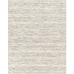 Hauteloom Williford Natural Fiber Contemporary Living Room Bedroom Area Rug - Moroccan Farmhouse -100% Wool - Handmade Handwoven Carpet - Bohemian No Pile - Black, Cream, Beige - 5' x 7'6"