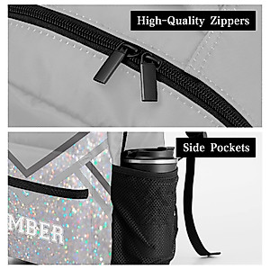 SunFancyCustom Cheer Cheerleaders Grey Backpack with Name Text Custom Laptop Bag for Work Travel Office