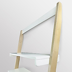 American Trails Freestanding Ladder Desk With Drawer, Natural Maple/White