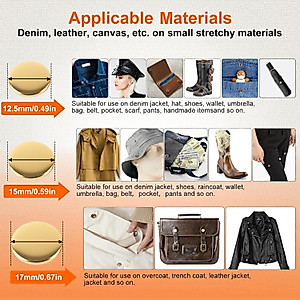 Alritz 120 Set Leather Snap Fasteners Kit, 12.5mm Metal Button Snaps Press Studs with 4 Setter Tools, 6 Color Leather Snaps for Clothes, Jackets, Jeans Wears, Bracelets, Bags (12.5mm)