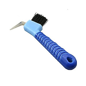 ZYAMY Horse Hoof Pick Brush with Soft Touch Rubber Handle Random Color for Goat, Donkey and Horse