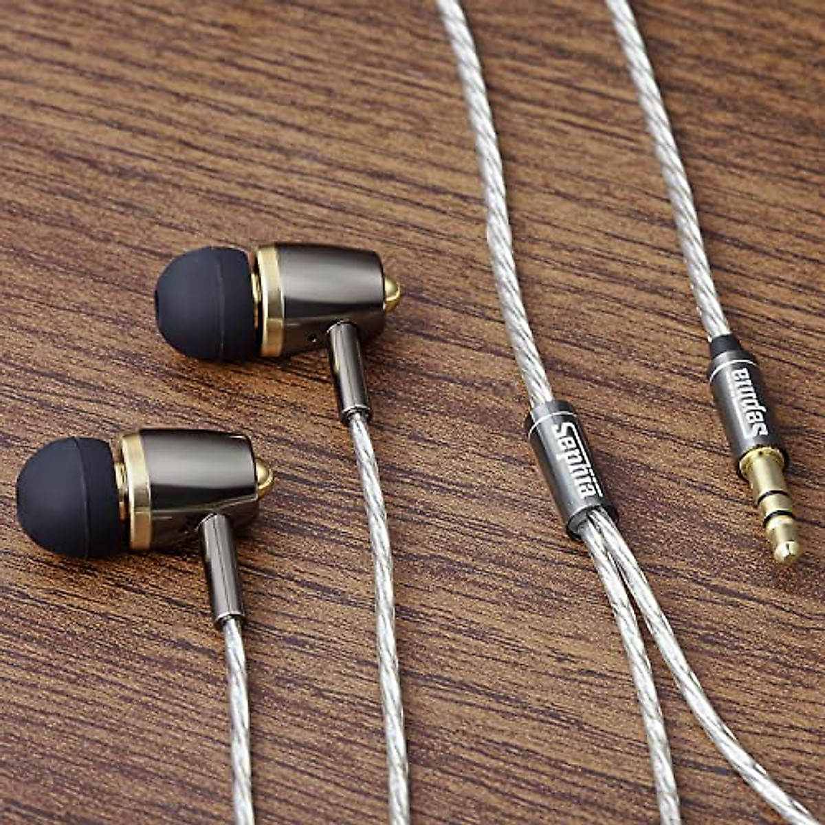 sephia SP1020 Earbuds in Ear Headphones Wired Earphones with Tangle Free Cord Case HD Bass Noise Isolating Ear Buds 3.5 mm Plug