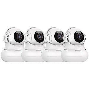 litokam Indoor Security Cameras 4pcs, 1080P Pet Camera with Night Version, 360° Smart Cameras with Motion Detection, 2-Way Audio, WiFi Home Camera Compatible with Alexa