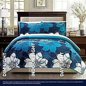 Chic Home Woodside Quilt, Queen, Blue