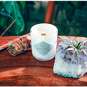 Auric Moon | Desert Sage + Lavender Scented Luxury Soy Coconut Candle for Women | Slow 70+ Hour Burn | Wood Crackling Wicks | Hand-Poured in California