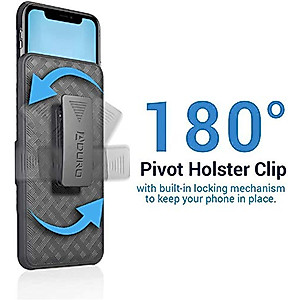 Aduro Combo Case & Holster for iPhone 11, Slim Shell & Swivel Belt Clip Holster, with Built-in Kickstand for Apple iPhone