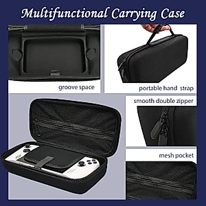 JDGPOKOO 6 in 1 Accessories Kit for Asus Rog Ally, Handheld Case with TPU Clear Protective Case Cover for Rog Ally, Carrying Bag with 2 Pcs Screen Protector for Rog Ally Accessories Bundle