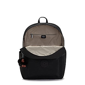 Kipling Women's Bennett, Lightweight, Minimal, Nylon Laptop Backpack, Black Tonal, 12''L x 15''H x 6.25''D