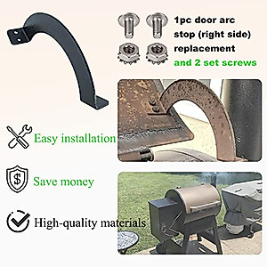 BCA002 Grill Lid Door Stop Arc Use for to Fit Most Traeger Grills, Installation Hardware not Included, fit for Century 885, Eastwood 22, Eastwood 34 and More - Durable (Right Side)