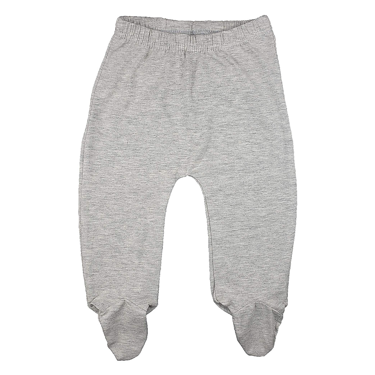 123 Bear Baby Soft Cotton Spandex Pants with Feet (Gray- 4-Pack, 6-9 Months)