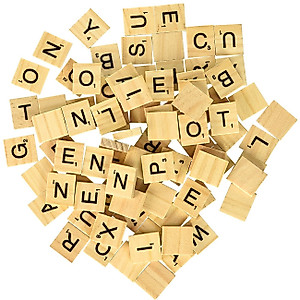 Sunnyglade 500PCS Wood Letter Tiles/Wooden Scrabble Tiles A-Z Capital Letters for Crafts, Pendants, Spelling