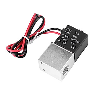 12V DC 1/4" Electric Solenoid Air Valve 2 Way Uni-Directional Normally Closed Pneumatic Aluminum Gas Liquid Water