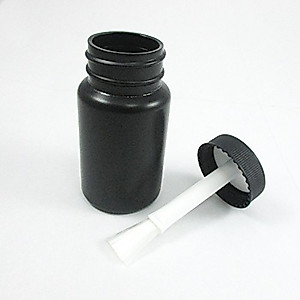 2 Empty Plastic Bottles Brush Applicator Cap Arts Craft Paint Jar Container 2oz