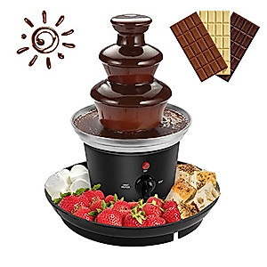 Chocolate Fountain Party Fountain, chocolate fountain for Nacho Cheese BBQ Sauce Ranch Liqueurs, Stainless Steel Chocolate Fondue Fountain for Birthday Party Wedding (1.5lb, mysterious black)