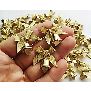 100 Assorted Smallest Gold & Silver Ribbon Bows Size 20 mm. Tiny Embellishment Craft Artificial Applique Wedding