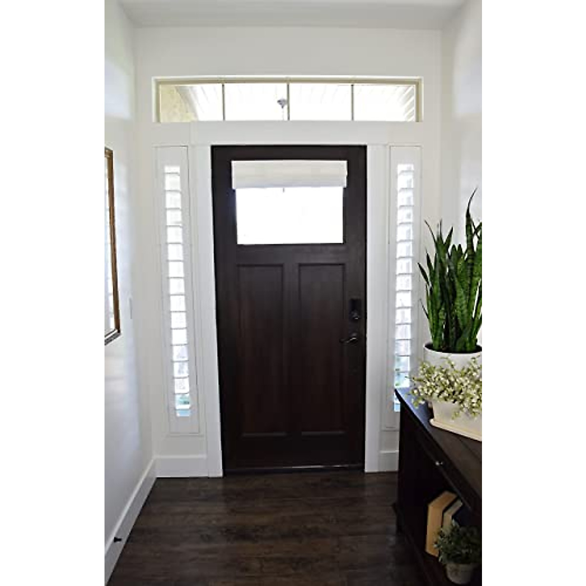 Small Front Door Curtain Washable (25"w x 20"L Bright White)