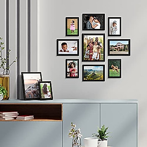 Icona Bay 5x7 Picture Frames (Black, 6 Pack), Beautifully Detailed Molding, Contemporary Picture Frame Set, Wall Mount or Table Top, Inspirations Collection