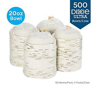 Dixie Ultra Heavy-Weight 20 oz. Paper Bowl by GP PRO (Georgia-Pacific), Pathways, SX20PATH, 500 Count (125 Bowls Per Pack, 4 Packs Per Case)