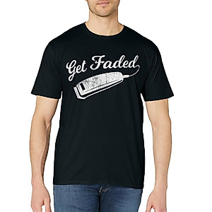 Vintage Distressed Barber T-Shirt - Get Faded Script Tail Te T-Shirt