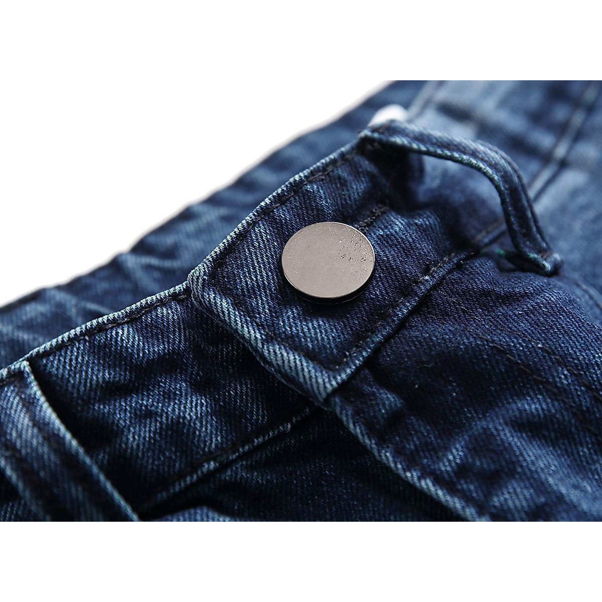 Men's Ripped Distressed Destroyed Slim Fit Straight Leg Denim Jeans (38, Dark Blue)